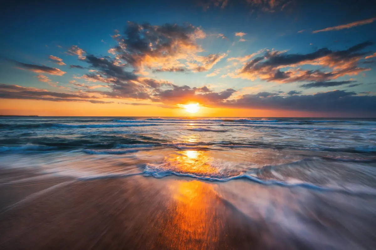 Sunset On Remote Beach Custom Print Mural - DNA Wallpaper